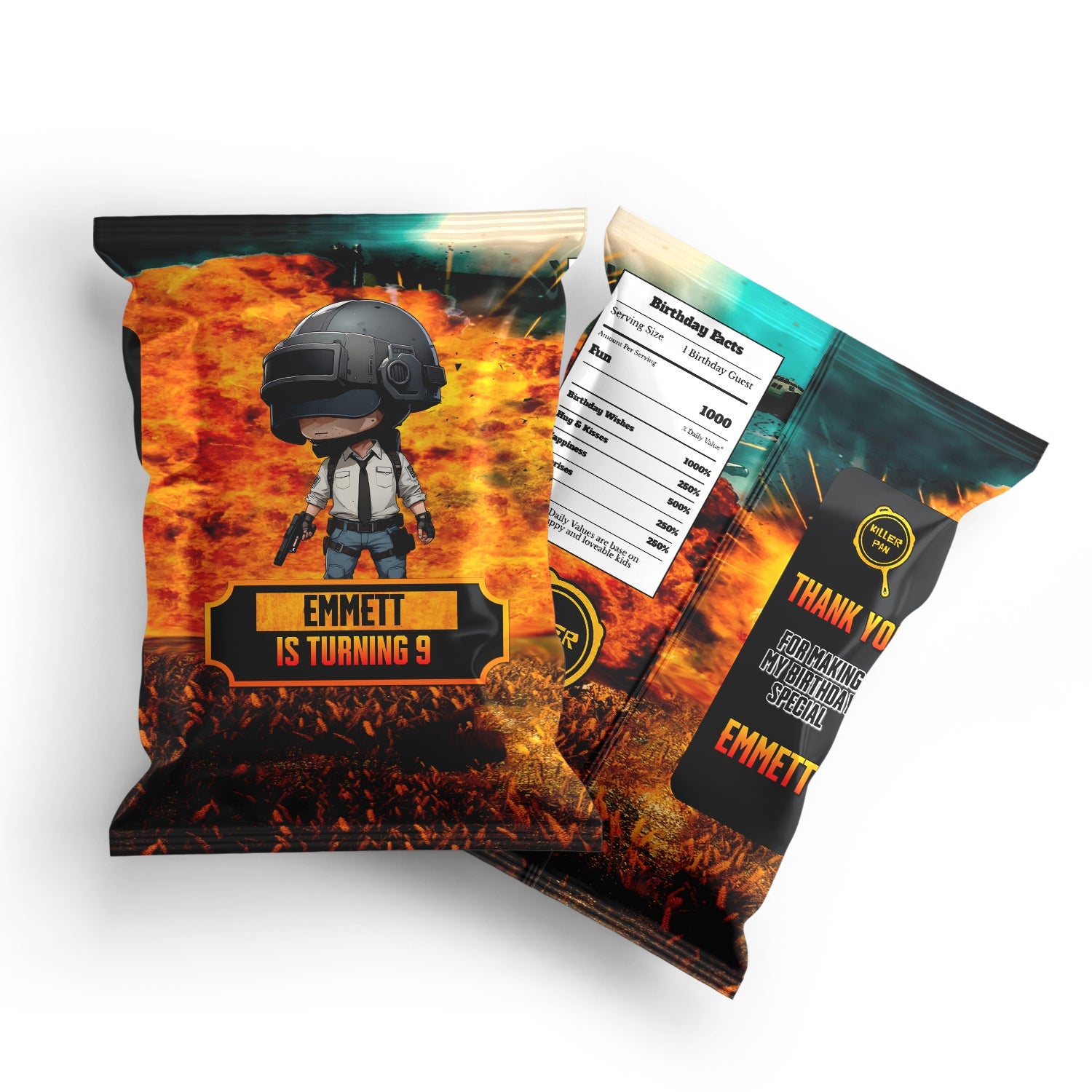 PUBG Chips Bag Labels for Crunchy Combat Rations - Customize Your Snac ...