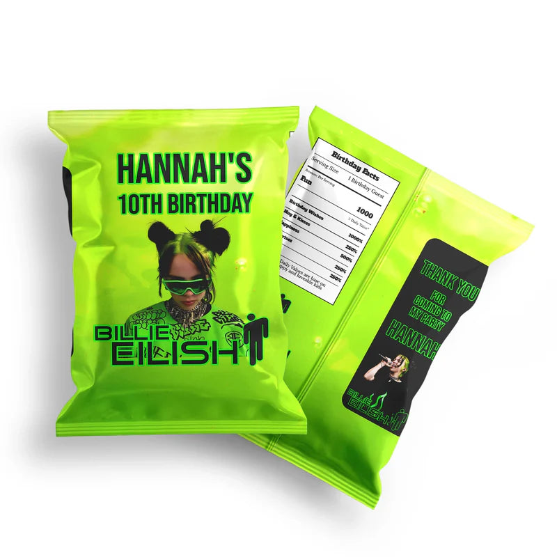 Billie Eilish Chips Bag Label - Custom Chips Bag Labels for Billie ...