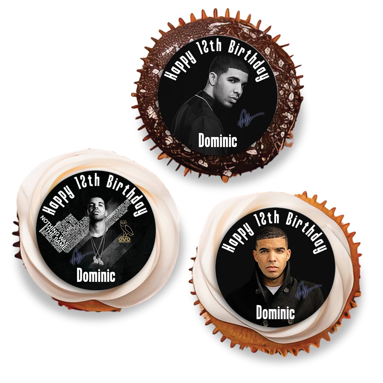 Drake Personalized Cupcakes Toppers - Custom Cupcake Toppers Featuring ...