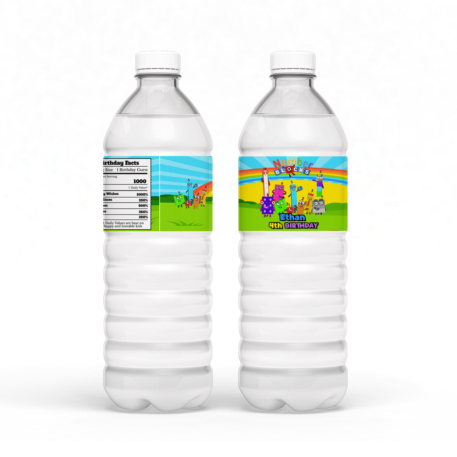 NumberBlocks Water Bottle Labels - Personalized for Your Child’s Event ...