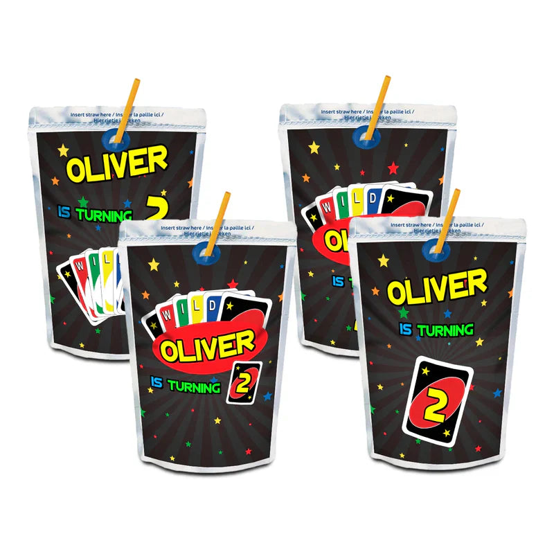 Uno Juice Pouch Labels Custom Printable Party Set – Terryberri