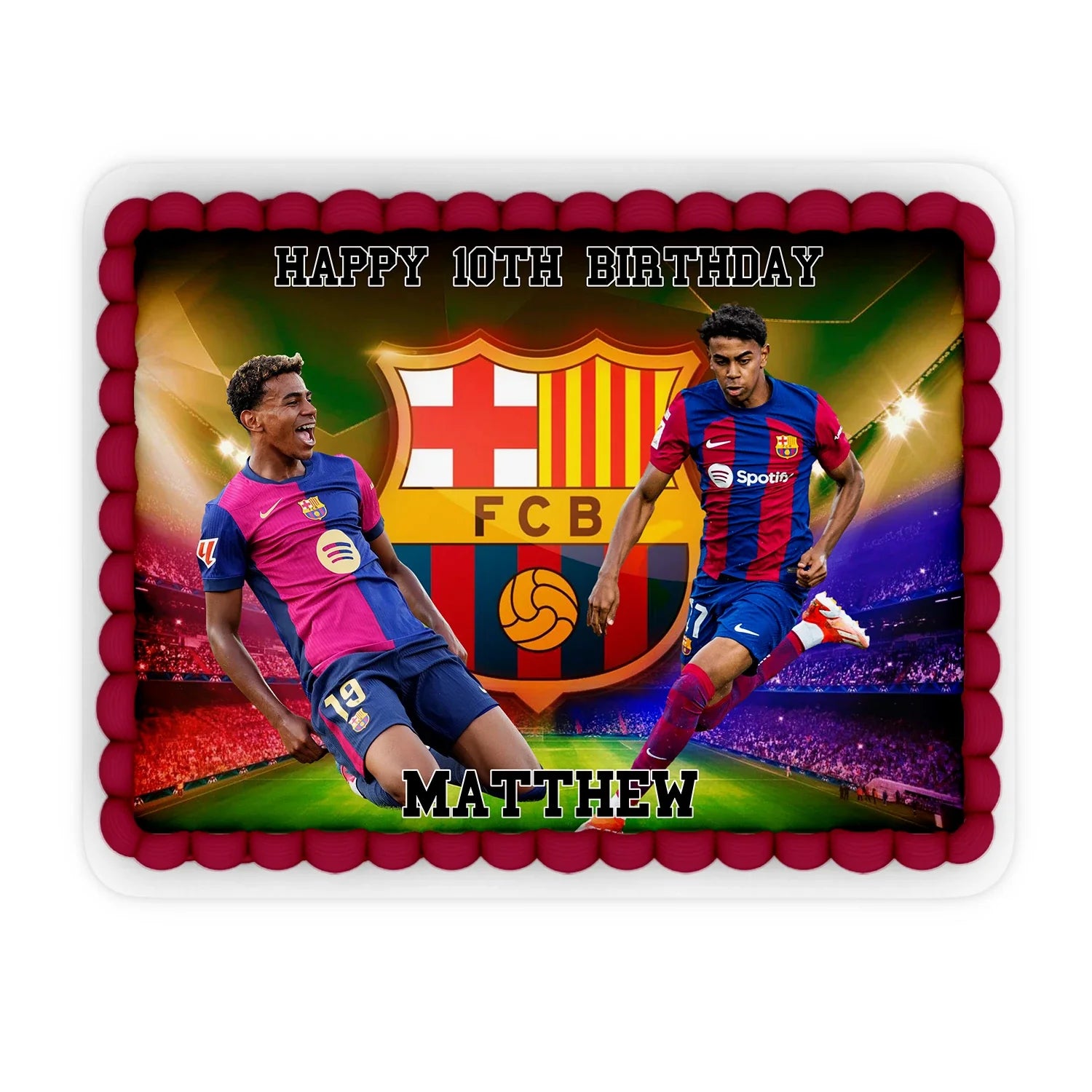 Lamine Yamal Personalized Edible Sheet Cake Topper - Unique Party Cake ...